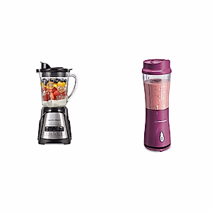 Hamilton Beach Power Elite Wave Action blender-for Shakes & Smoothies & Portable Blender for Shakes and Smoothies with 14 Oz BPA Free Travel Cup and Lid