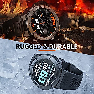 Smart Watch for Men with Bluetooth Call 1.32" HD Military Tactical Sports Watch Fitness Tracker with Heart Rate Sleep Monitor Pedometer Rugged Smartwatch Compatible with iPhone Samsung Android Phones