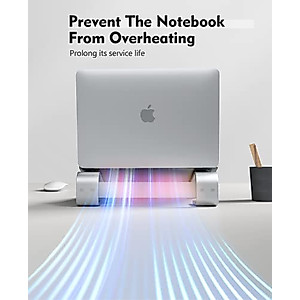 Soqool Laptop Stand for Desk, Computer Stand Riser for Desk,Ventilated Ergonomic Aluminum Notebook Stand Compatible with MacBook Air Pro Dell XPS HP 11 14 15.6 17.3 Inch Silver Work from Home