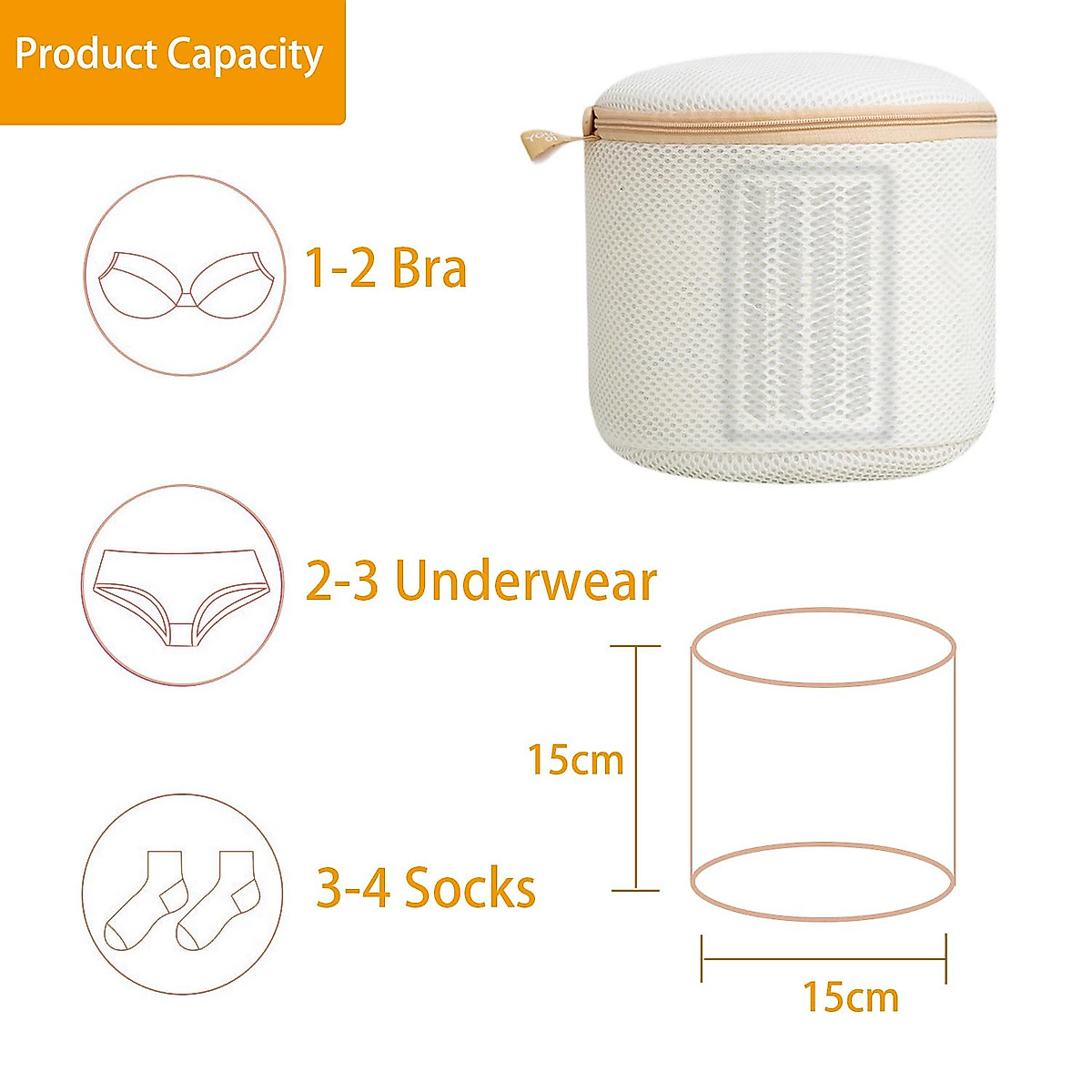 2PCS Bra Bags For Laundry,Mesh Bra Washing Bags for Washing Machine,Lingerie Bags For Washing Delicates,Underwear Brassiere Washing Bags with Zipper for Women