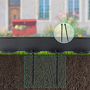 Citrine Garden Landscape Edging Kit, Include 20ft Length Black No Digging Garden Edging Coil, 20 Durable Spiral Spikes,Free Garden Pruning Scissors