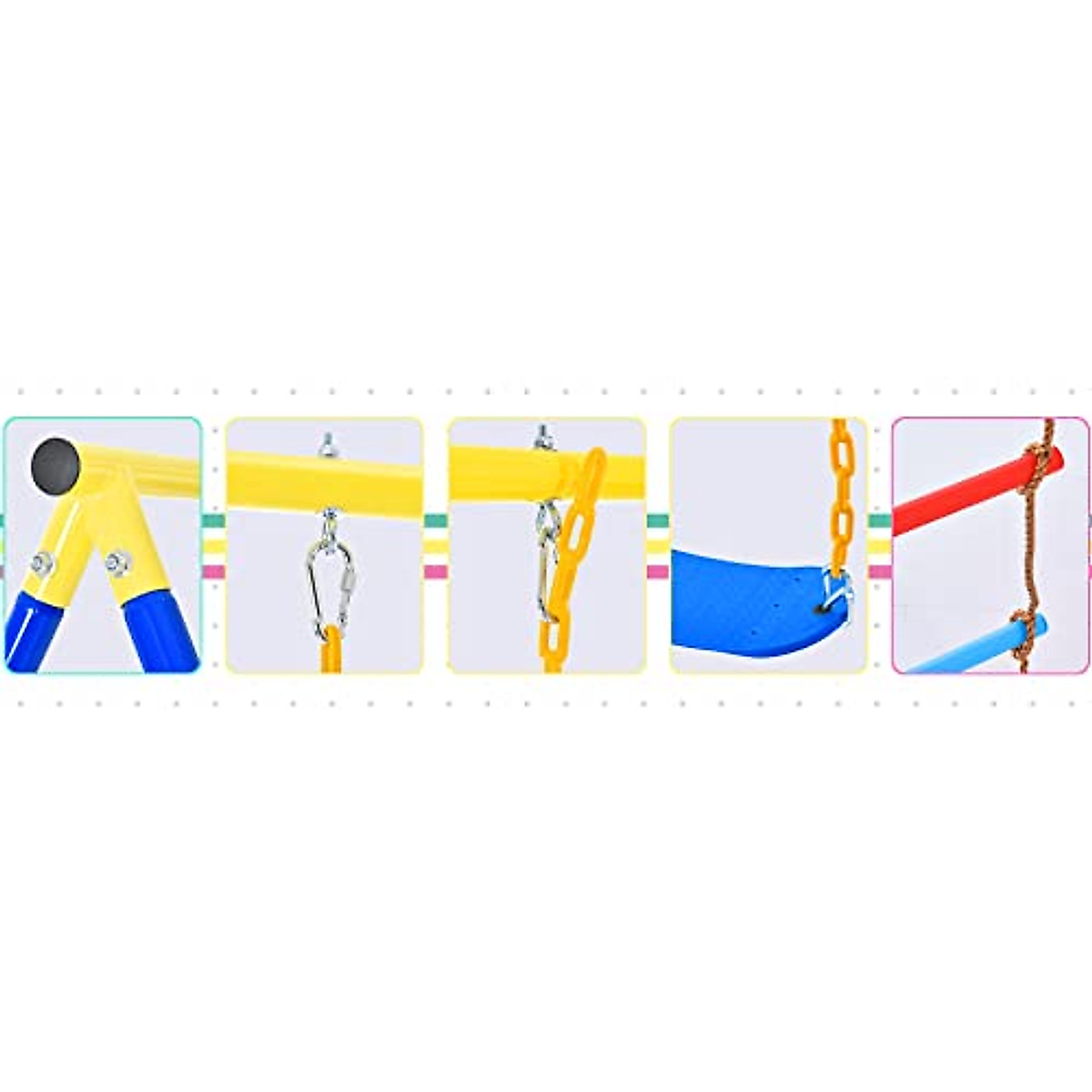 CIATRE 2 in 1 Outdoor Toddler Swing Set for Backyard, Playground Swing Sets with Climbing Ladder, Swing and Climbing Playset for Kids