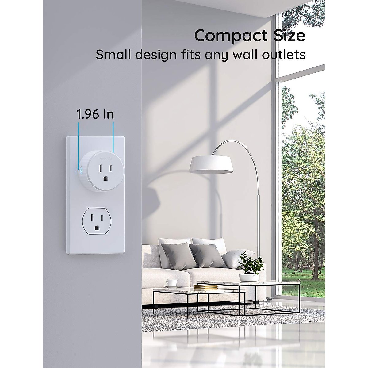 Govee Smart Plug, WiFi Outlet Compatible with Alexa and Google Assistant, Mini Smart Home Plugs with Timer Fuction & Group Controller, No Hub Required, ETL & FCC Certified, 2.4G WiFi Only (1 Pack)