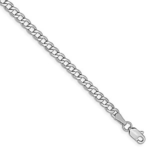 IceCarats 14K White Gold 3.35mm Curb Link Chain Bracelet 7 inch
