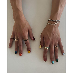 18k Gold Plated 6mm Daily Stacker Band Ring High Polished Minimalist Statement Band Ring Size 7