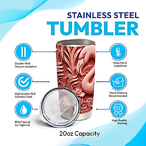 Hyturtle Personalized Gifts For Flamingo Lover - Flamingo Printed 2D Custom Name Stainless Steel Tumbler 20oz With Lid - Idea Animal Lover Gifts For Women Girl On Birthday, Christmas