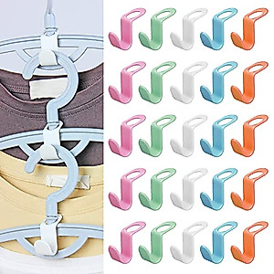 SLMT Clothes Hanger Connector Hooks 50PCS Space Saving Extender Hooks for Plastic Hangers Velvet Hangers Wooden Hangers Wire Hangers Heavy Duty Hangers (50 Pack)