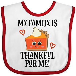 inktastic Thanksgiving Outfit Thankful Family Baby Bib White and Red 2da91