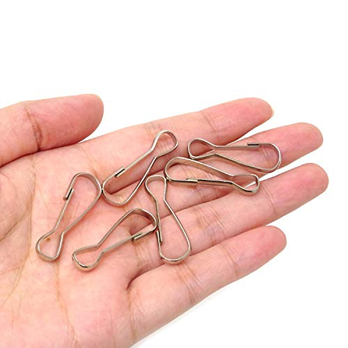 Honbay 50PCS 32mm 1 1/4" Metal Spring Hooks Snap Clips for Lanyard, Zipper Pull, ID Card, Key Chain, Plant Hanger, etc (32mm)