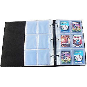 TURKRA Toploaders Binder with 25 Pages, 3-Ring Top Loaders Holder Album Holds 150 3" x 4" Standard Toploaders Hard Holders(Black)
