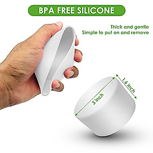 Elevate 2 Pcs Silicone Boot for Stanley Quencher 40oz, 30oz Tumbler with Handle and Stanley IceFlow 20oz, Anti-Slip Protective Water Bottle Bottom Cover, Stanley Cup Accessories (Clear)