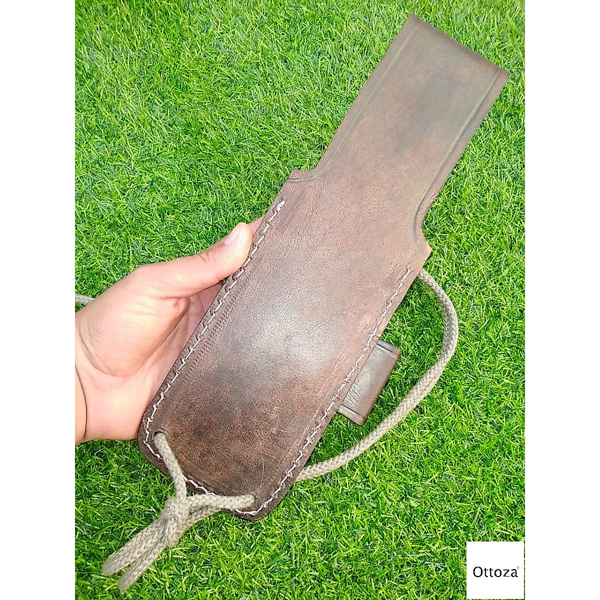 Ottoza Handmade Leather Knife Sheath SIDE DRAW Knife Sheath - Bushcraft Knife Sheath - Hunting Knife Sheath - Survival Knife Sheath - Vertical Knife Sheath Dark Brown TOP GRAIN LEATHER No:207