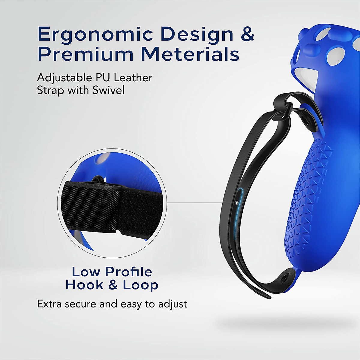 TNP Controller Grips for Oculus Quest 2 / Meta Quest 2 Knuckle Strap Black VR Touch Controller Hand Grip Cover Protector Sleeve with Anti-Throw Adjustable Straps