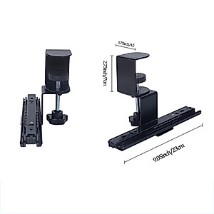 Niciksty Keyboard Tray Clamp Under Desk with Adjustable Clamp and 7.87IN Rail Set for DIY Custom Wooden Keyboard Trays (Tray Not Included), Under Desk Pull Out Slider Track with C-clamp Mount System