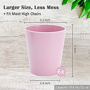 HM-tech 6pcs Bamboo Kids Cups for Baby feeding, Toddler cups for Drinking，Tableware for Baby Toddler Kids Bamboo Kids Dinnerware sets