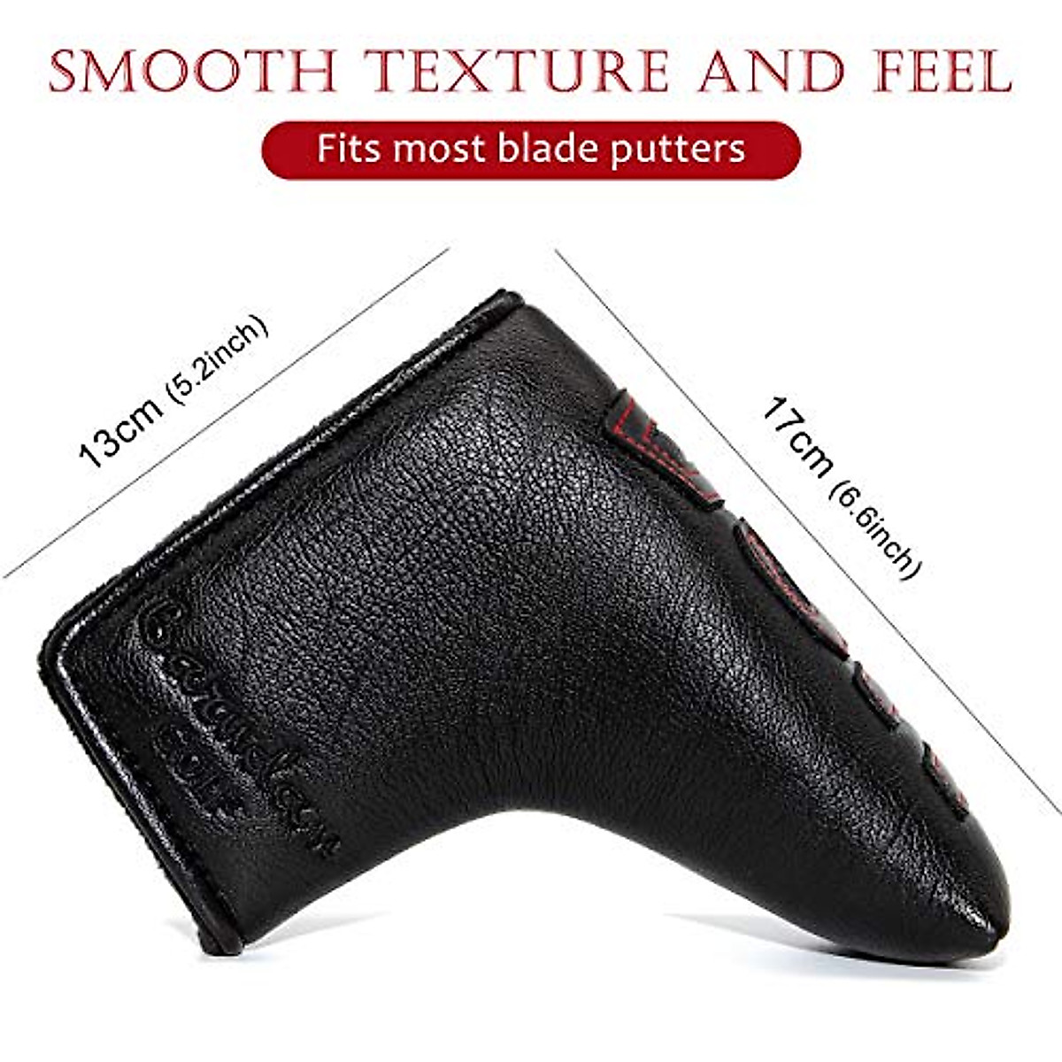 Barudan Golf Black Putter Headcover Covers Cover for Blade Style Putters, Magnetic USA Flag Blade Putter Headcovers with Magnet for Men