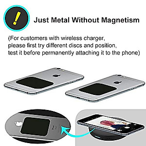 Great 1 Universal Metal Plates with 3M Adhesive for All Magnetic Car Mounts, Cell Phone, Tablet Holder, Cradle-Less, Air Vent Mount, 6 Rectangular, 6 Round, Black (Not a Magnet)