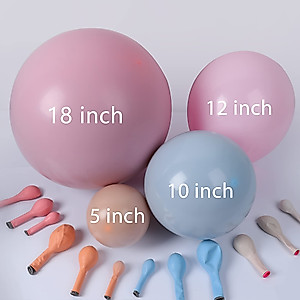 DIY 108Pcs Double-Stuffed Balloon Garland Arch Kit - Decorating Strip Kit for Garland Double Layer Baby Pink Apricot Dusty Blue Purple Balloons Set for Wedding Birthday Baby Shower Party Decoration…