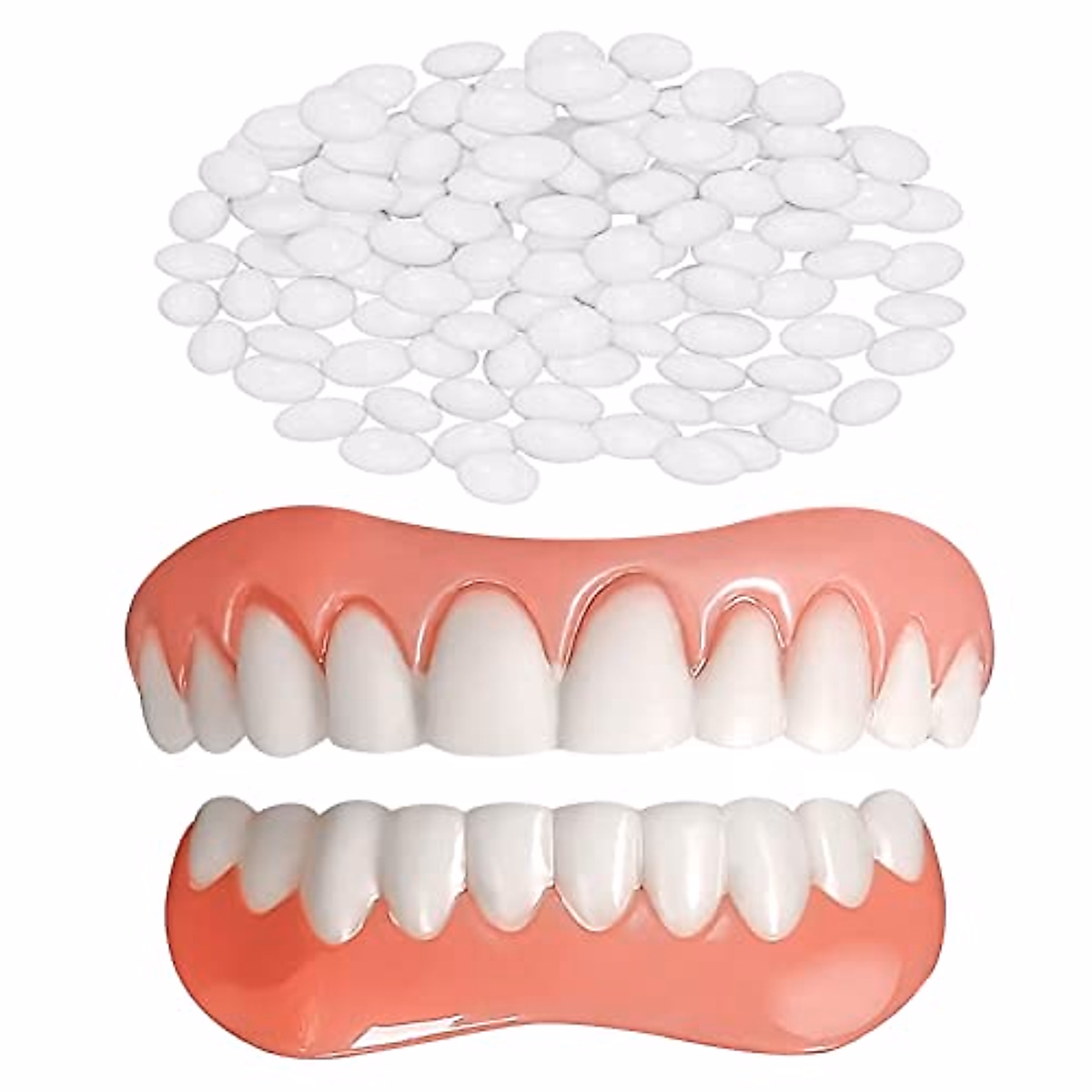 Fake Teeth, 2 PCS Veneers Dentures Socket for Women and Men, Dental Veneers for Temporary Tooth Repair Upper and Lower Jaw-13