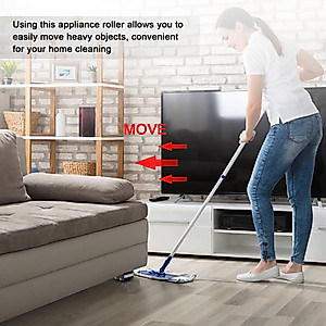 2Pcs Extendable Appliance Furniture Dolly Mobile Roller, Heavy Duty Adjustable Washing Machine Mobile Stand Base, Metal Movable Bracket for Refrigerator Washing Machine Dryers Diswashers Base, White