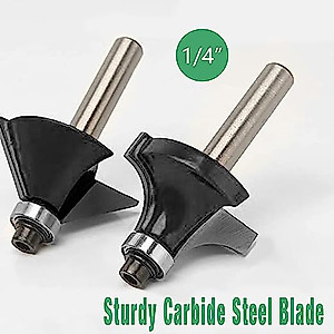 BATOCA 1/4“ Shank Router Bits Set of 15 Pcs, Tungsten Carbide Router Bits Set for Woodworking Project, Solid Woods, Hard Woods, Chipboard, MDF, DIY, and Carpenter