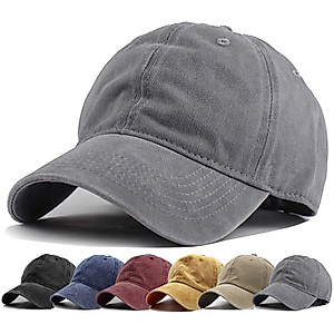 HH HOFNEN Men Women Washed Distressed Twill Baseball Cap Vintage Adjustable Dad Hat