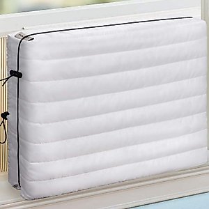 FORSPARK Indoor Air Conditioner Cover, AC Covers for Inside with Free Drawstring, 21 x 15 x 3.5 inches (L x H x D) - White