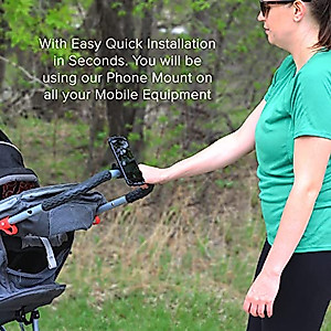 E Tronic Edge Bike Phone Mount - Rotating Cell Phone Holder for Bicycle Handlebar Compatible with iPhone 6 7 8 X 11 12 13 Samsung Galaxy (All-Terrain)