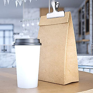 Whaline 8 Pack Stainless Steel Chip Clips Set, 4.7'' & 3'' Chip Bag Clips Heavy Duty Food Clips Round Edge Air Tight Seal Grip for Office Kitchen Home Usage Storage (2 Large and 6 Small Size)