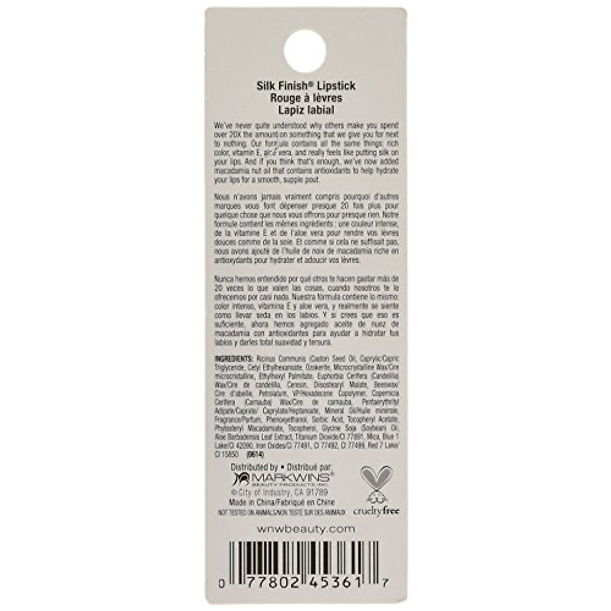 wet n wild Silk Finish Lipstick, Hydrating Rich Buildable Lip Color, Formulated with Vitamins A,E, & Macadamia for Ultimate Hydration, Cruelty-Free & Vegan - Dark Wine