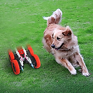 RC Stunt Car for Kids - OWNONE Double Side Remote Control Car for Boys, 360°Flips Rotating Stunt Car with LED Lights, 4WD 2.4Ghz Rechargeable Stunt Remote Control Car Toy (Red)