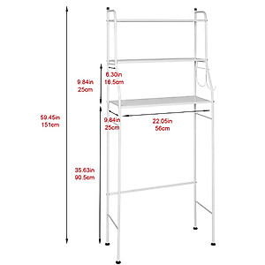 be current Over-The-Toilet Storage Rack, 3-Tier Bathroom Organizer Shelf, Freestanding Space Saver Toilet Stands, 3-Shelf Over The Cabinet Tower White