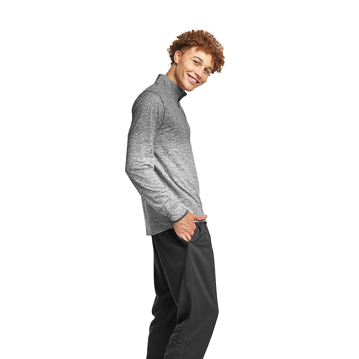 C9 Champion Men's Elevated Train 1/4 Zip Layer, Silver Lining Heather, S