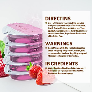 Flavored Lube for Oral Blowjob Jelly Sex Oral Water for Couple Adult, No Rinse Lubricant 10 -Pack (Strawberry & Mint)