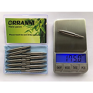 ORRANNI Stainless Steel Archery Field Points,9/32" Outside Diameter,175 Grains,Screw in Archery Field Tips(1 Dozen)