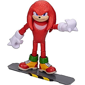 Sonic the Hedgehog Sonic 2 Movie 4" Action Figure 2 Pack - Sonic & Knuckles , Red