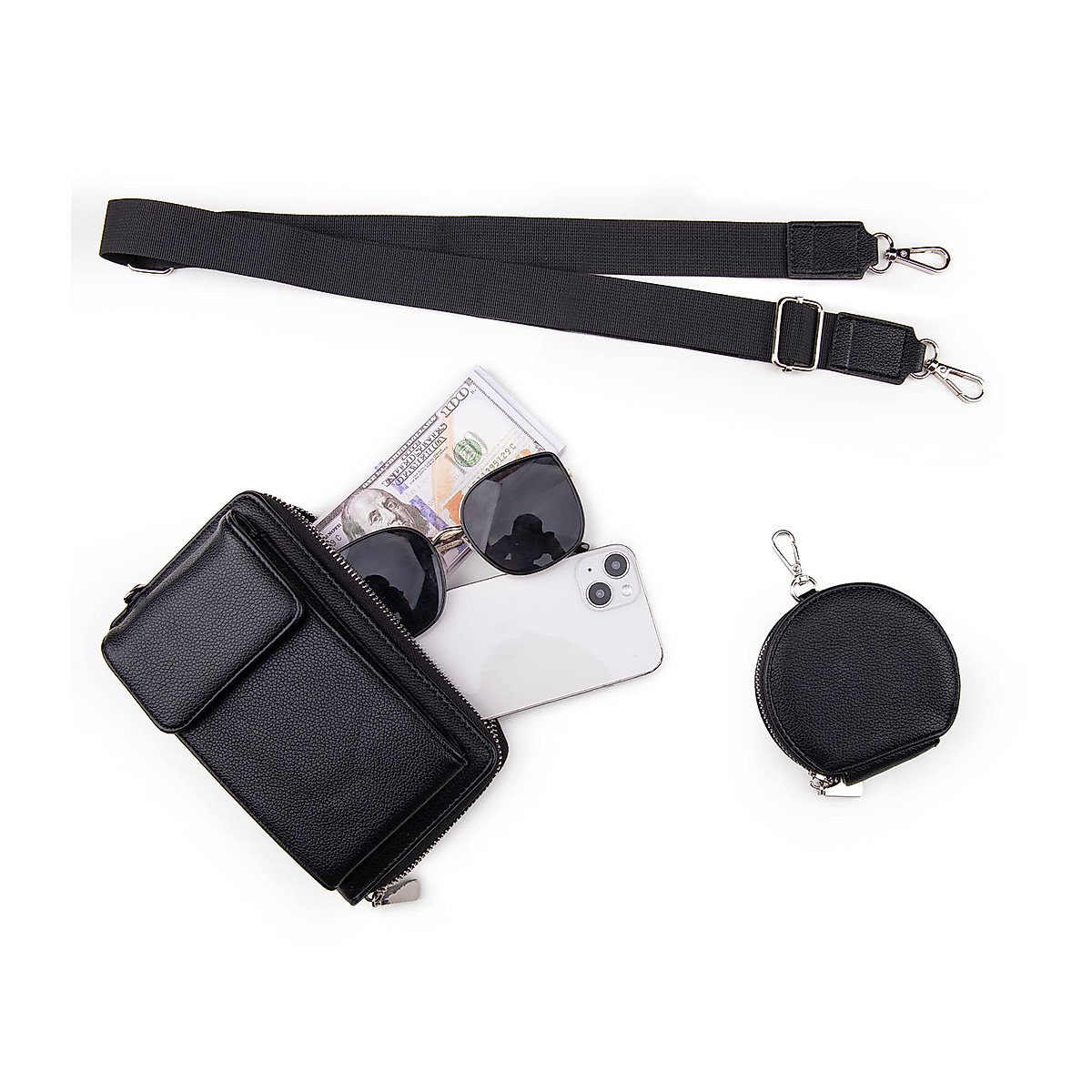 Montana West Small Purses for Women Crossbody Cell Phone Wallet Bag with Credit Card Slots MWC-180BK