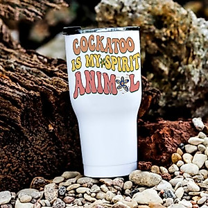 Trendy Cockatoo Is My Spirit Animal Coffee Tumbler Gift Idea Custom Personalized Name Insulated Tumbler 30oz with Lid