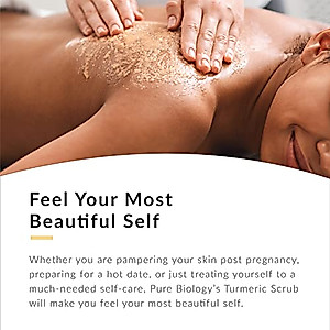 Exfoliating Body Scrub for Men and Women | Turmeric Scrub and Sea Salt Scrub Body Exfoliator with Collagen and Coconut Oil | Hydrating Face Scrub Foot Scrub and Dead Skin Remover for Body Care