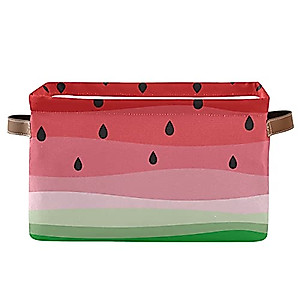 Rectangular Storage Bin Fresh Fruit Watermelon Basket with Handles - Nursery Storage, Laundry Hamper, Book Bag, Gift Baskets