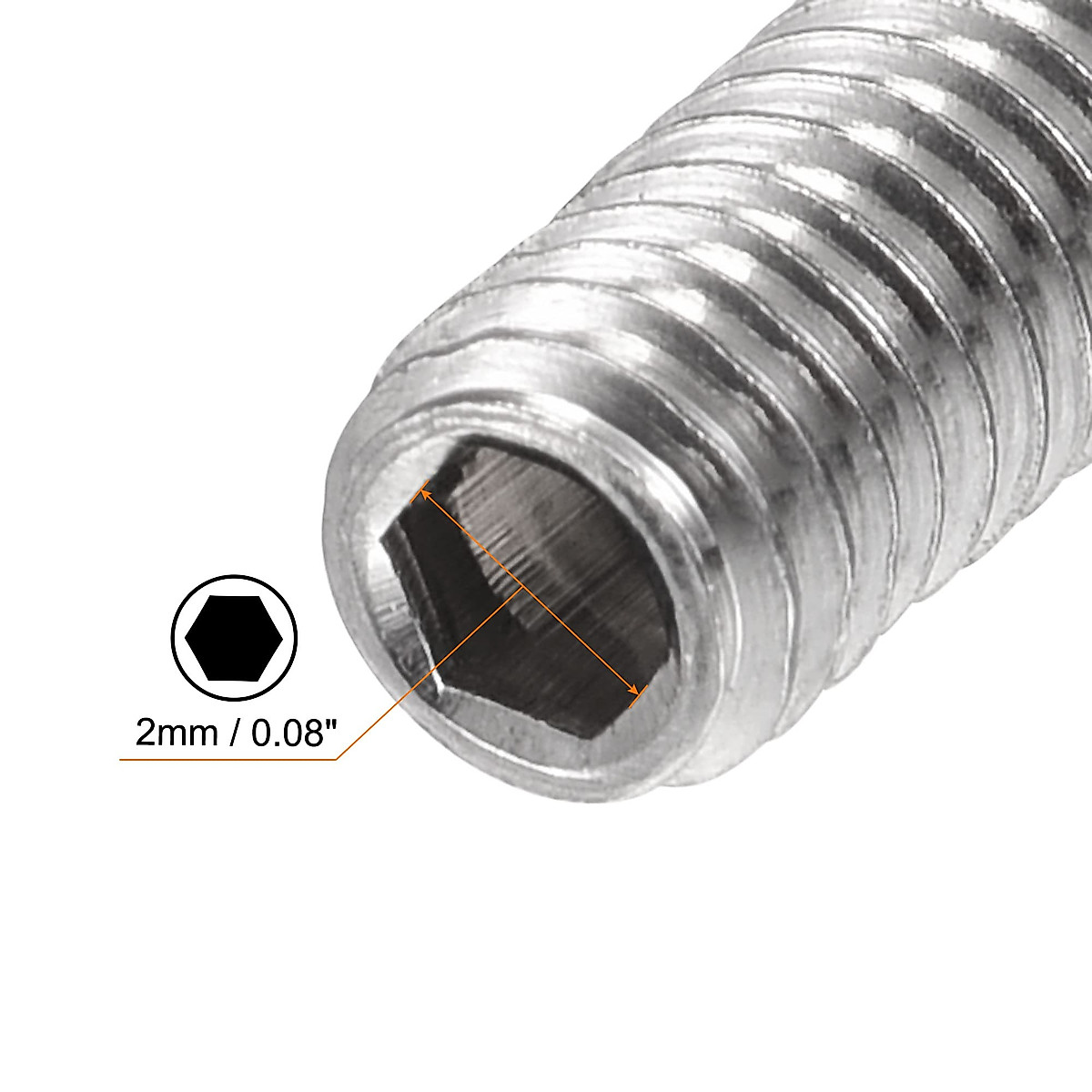 uxcell Ball Point Set Screws, M4 x 10mm 304 Stainless Steel Metric Spring Hex Socket Screw 20pcs