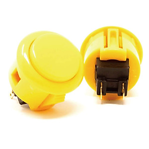 Sanwa JLF-TP-8YT Joystick + Sanwa 8 pcs OBSF-30 Push Button Bundle Kit Color : Yellow - for Arcade Game 4 & 8 Way Adjustable, Compatible with Catz Mad SF4 Tournament Joystick S@NWA