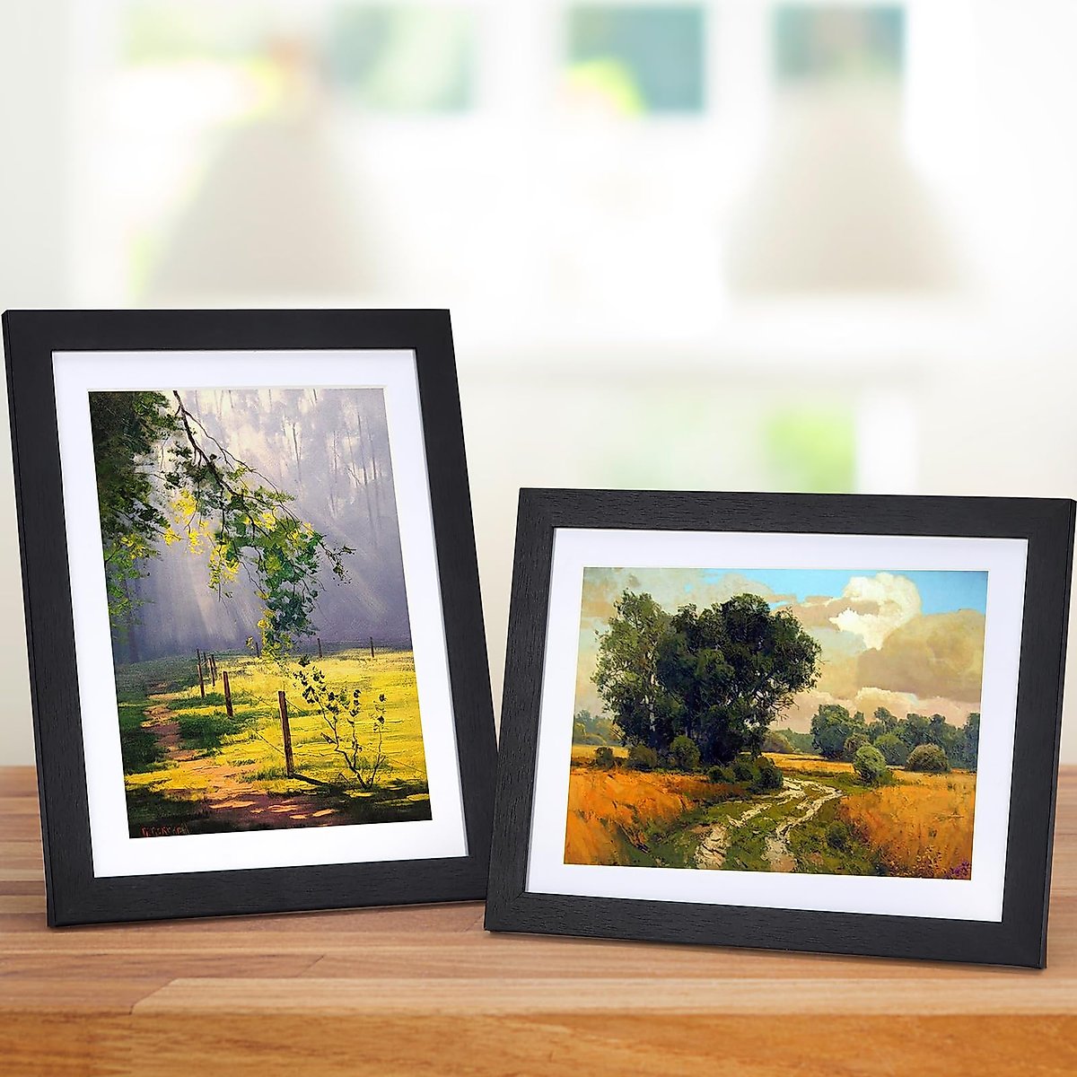 Lyeasw 5x7 Picture Frame Black Set of 15, Display Pictures 6x8 without Mat or 5x7 with Mat, Multi Photo Frames for Wall or Tabletop