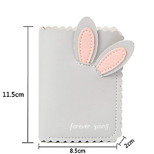 Nawoshow Women Wallet Rabbit Ear Bifold Wallet Card Holder Organizer Small Purse (Grey)