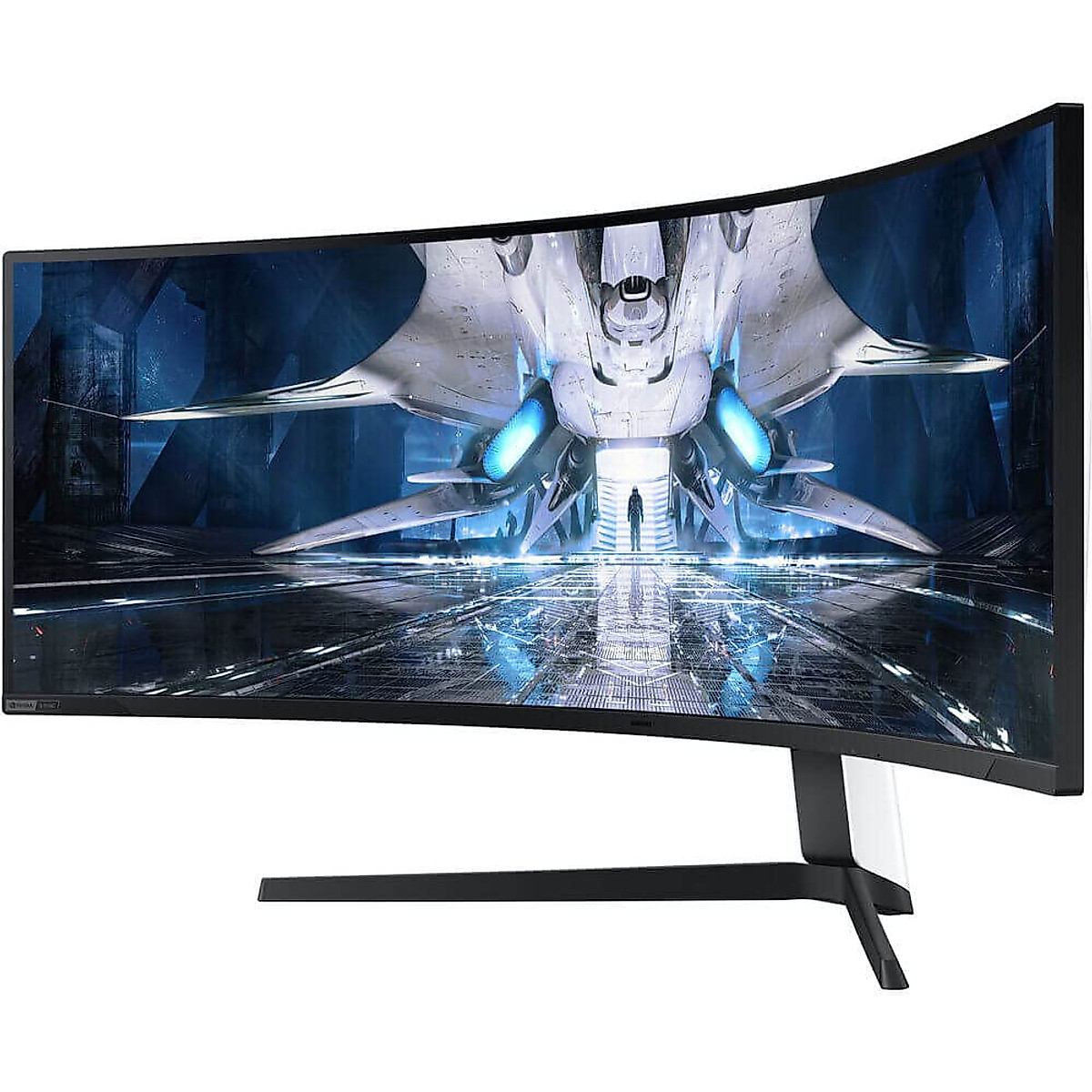 SAMSUNG 49" Odyssey Neo G9 Series G95NA 4K UHD Curved Gaming Monitor, 240Hz, 1ms, Mini LED Display, G-Sync and FreeSync Premium Pro, LS49AG952NNXZA, White & Black