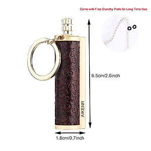 BOLLAER Keychain Matchstick Fire Starter, Permanent Metal Match Flint Lighter Waterproof Matchstick Survival Flint Fire Starter for Camping Emergency Surviva (Brown)