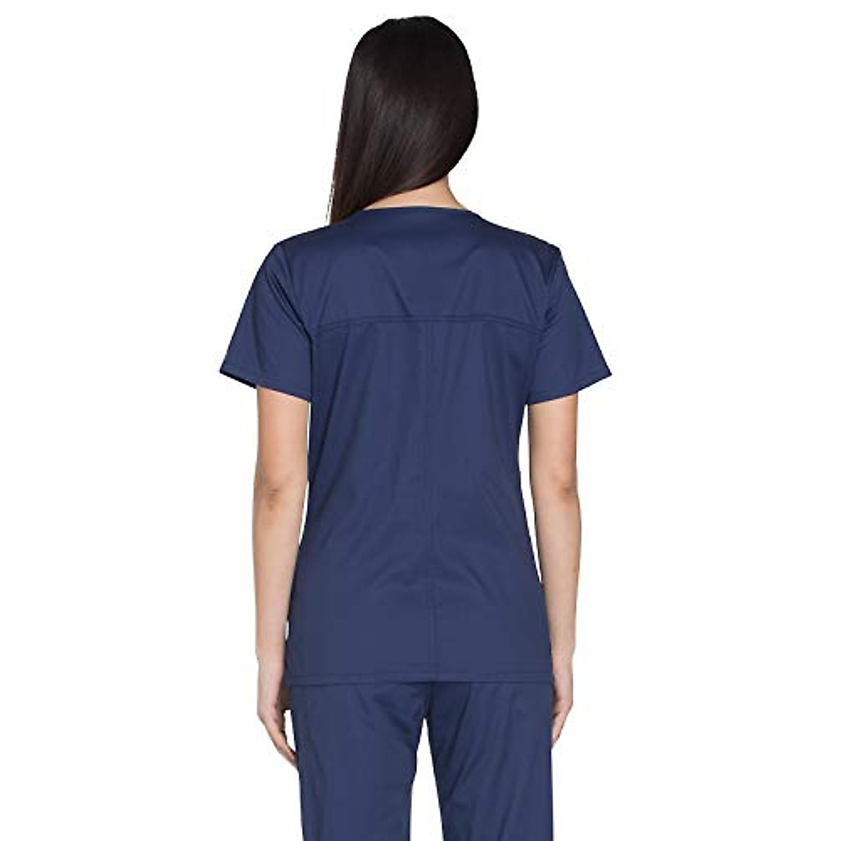 Scrubs for Women Workwear Core Stretch V-Neck Top, Soft Brushed Twill Plus Size WW630, 3XL, Black