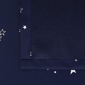 BGment Kids Blackout Curtains for Boys Bedroom, Star Curtains Thermal Insulated Grommet Window Drapes for Nursery, Set of 2 Panels (42 x 63 Inch, Navy Blue)