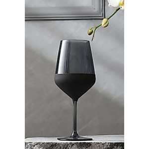 RAKLE – Luxury Matte Black Wine Glasses Set of 4 – 16.5Oz Glass Set Ideal for Special Events, Themed Parties, Dinner Table, Everyday Use – Modern and Elegant Design - Luxury Wine Glasses