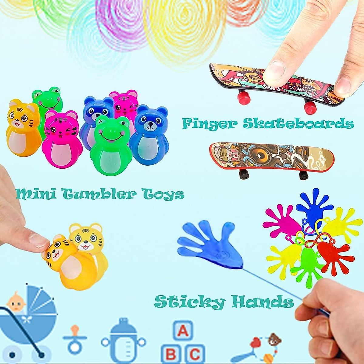 Dilycery 100 Pcs Party Favors Treasure Box Toys for Classroom Carnival Prizes Rewards, Stocking Stuffers, Goodie Bag Stuffers for Kids Party, Pinata Fillers Birthday Gifts Bulk Toys